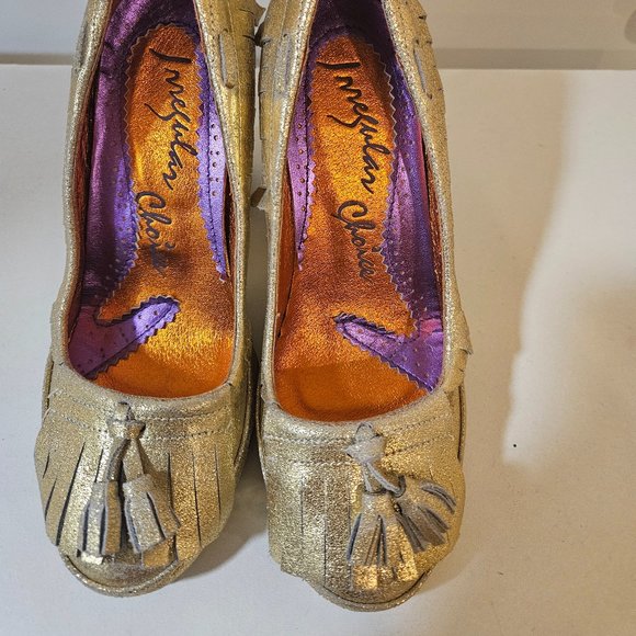 Irregular Choice | Shoes | Irregular Choice Gold Fringe Loafer Style ...